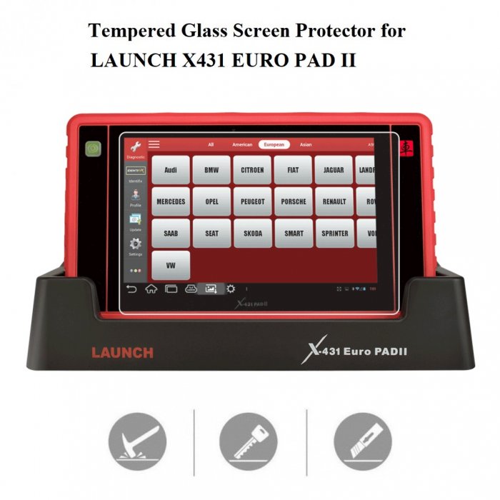 Tempered Glass Screen Protector for LAUNCH X431 EURO PAD II|LAUNCH-X431 ...
