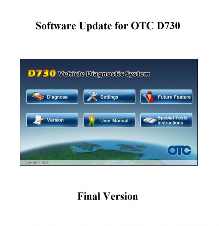 Software Update for OTC D730 Diagnostic Scan Tool|OTC-D730|Replacement ...