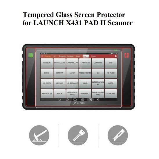 Tempered Glass Screen Protector for LAUNCH X431 PAD II X431 PAD2|LAUNCH ...