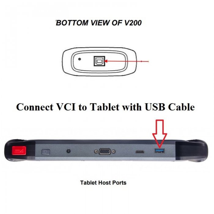 USB Cable for XTOOL H6 Pro Master VCI BOX V200 Tablet Connection|XTOOL ...