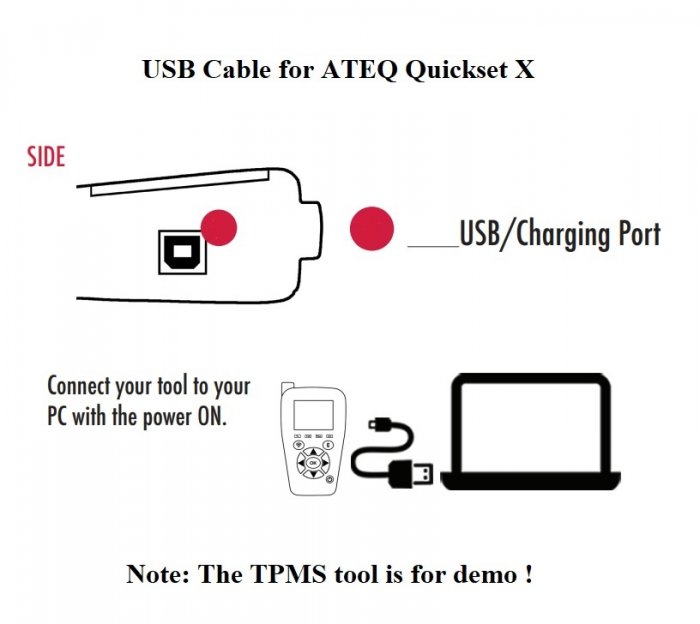 USB Charging Cable USB Data Cable for ATEQ Quickset X TPMS Tool|ATEQ ...