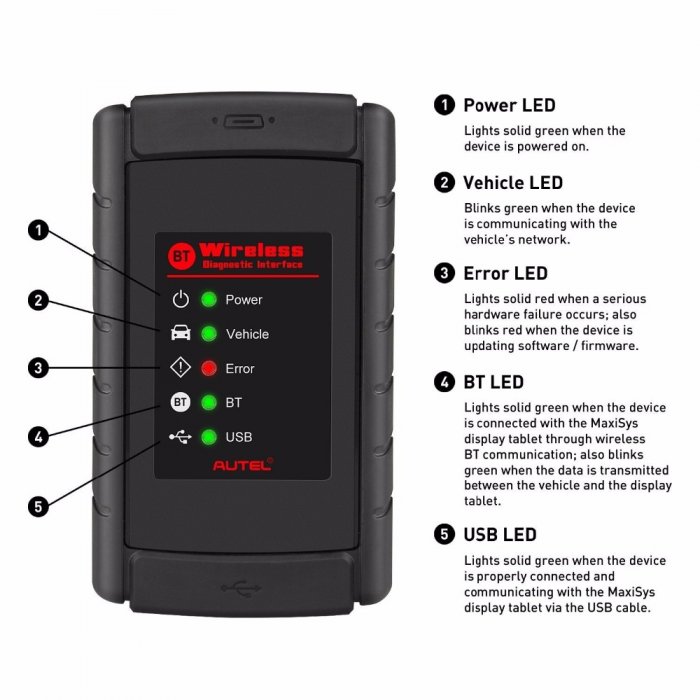 Bluetooth VCI Connector for Autel MaxiSys MS908 MYMS905 MK908|Autel ...