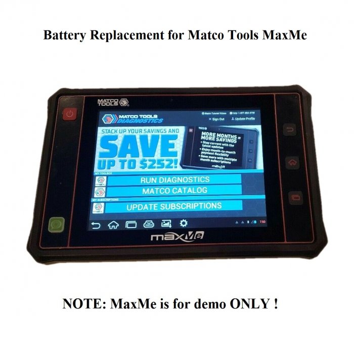 Battery Replacement for Matco Tools MAXME Scanner MDMAXME|Matco-MaxMe ...
