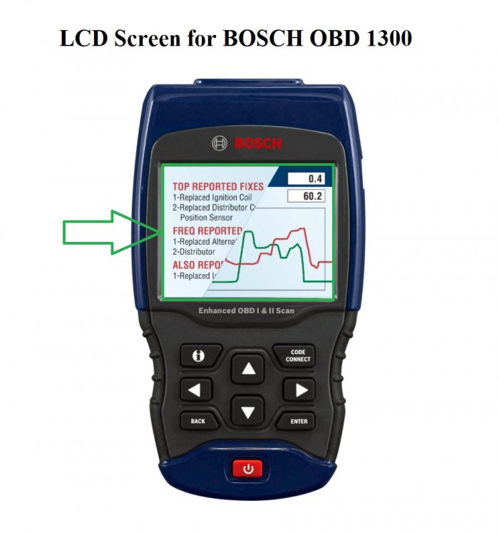 LCD Screen Display Replacement for BOSCH OBD 1300 Scanner|BOSCH-OBD1300 ...