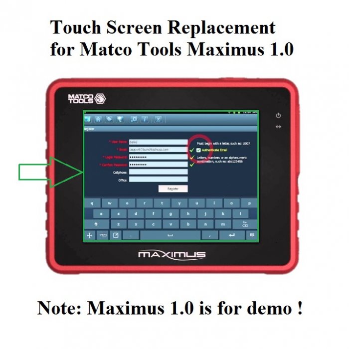 Touch Screen Digitizer Replacement for Matco Tools Maximus 1.0|Matco ...